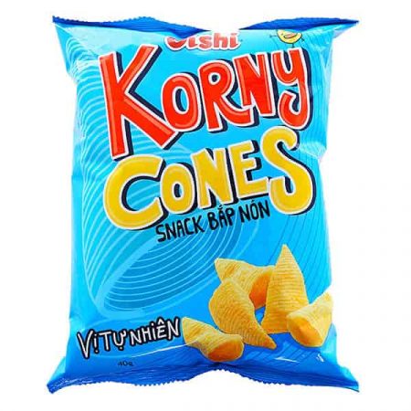 Oishi Korny Cones Natural Flavors Corn Snack 40G | Asia Grocery