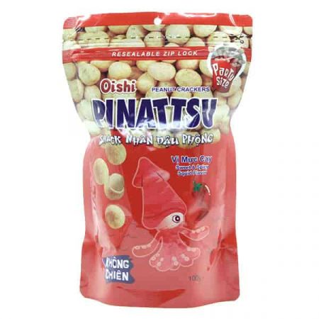 Oishi Pinattsu Sweet And Spicy Squid Flavor Peanut Crackers 100G