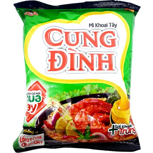 Cung Dinh Hot & Sour Prawn Instant Noodles 80G | Asia Grocery