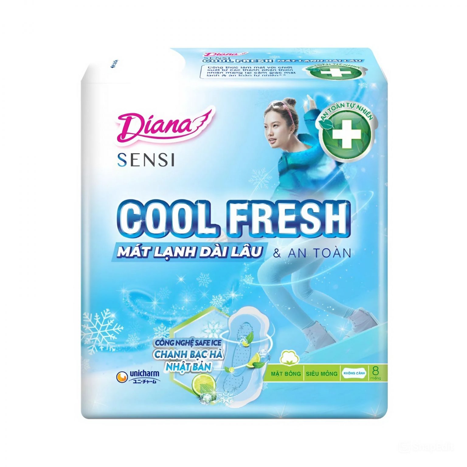 Diana Sensi Cool Fresh Extra Cool Ultra Thin Sanitary Pads Without ...